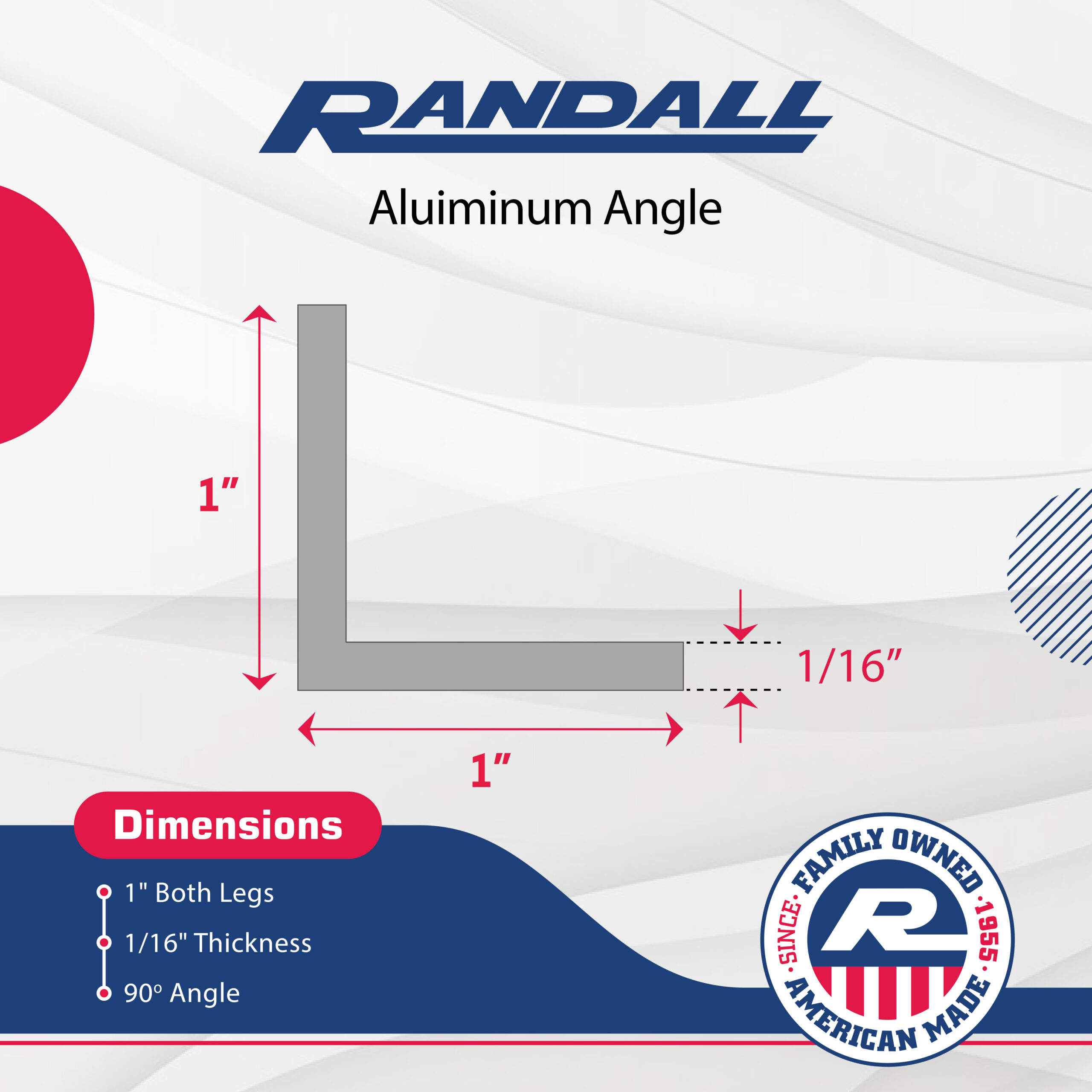 Aluminum Angle 1" x 1" x 1/16"